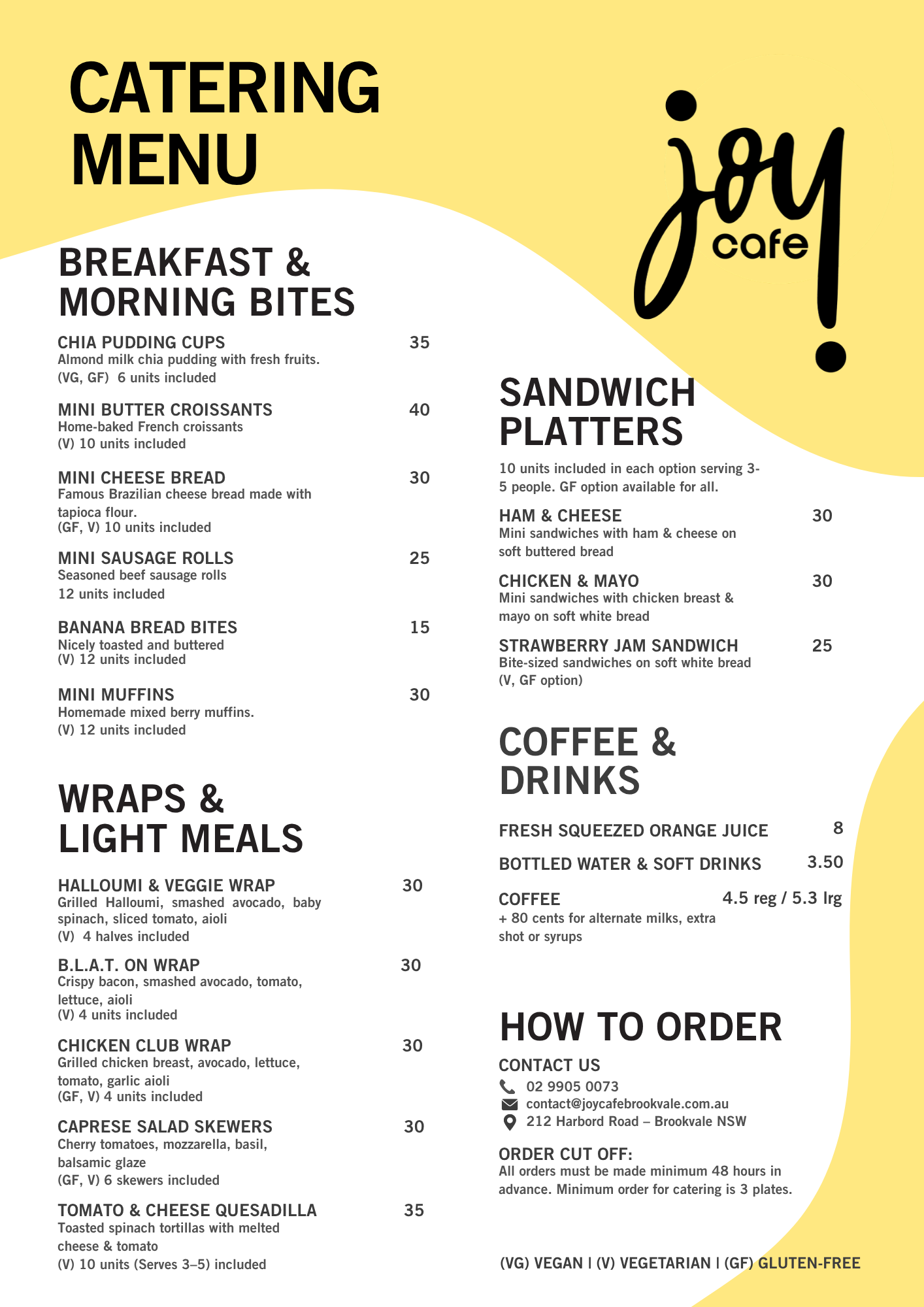 Catering – Joy Cafe